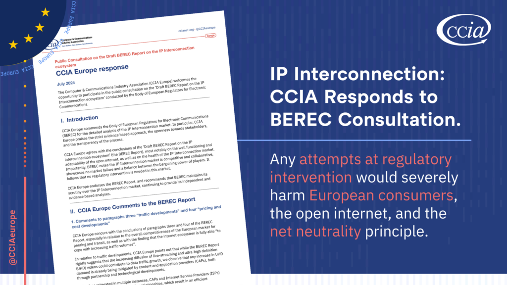 IP Interconnection: CCIA Europe Responds to BEREC Public Consultation ...