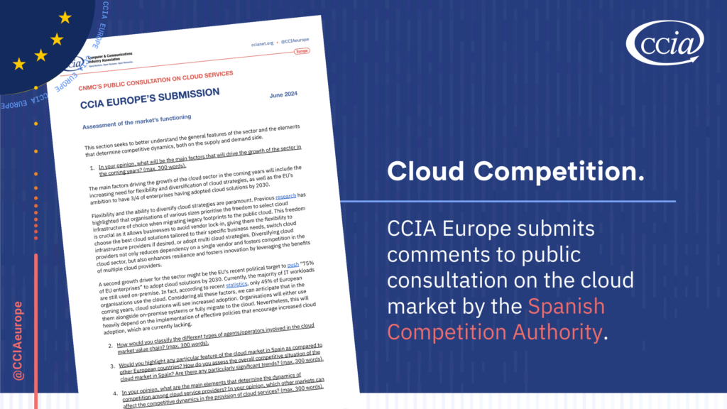 Cloud Competition: CCIA Europe Submits Comments to Spanish Consultation ...